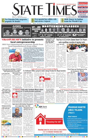 State Times: ePaper, Newspaper, Jammu News Paper, Newspaper in English ...